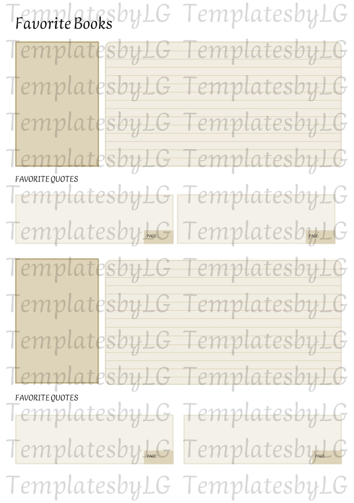 Editable Book Journal Template for Canva. Track Your Reading Goals ...