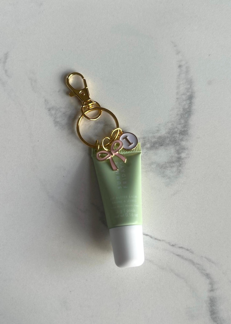 Summer Fridays Lip Balm Keychain (mini) | Personalised Initial Charm ...