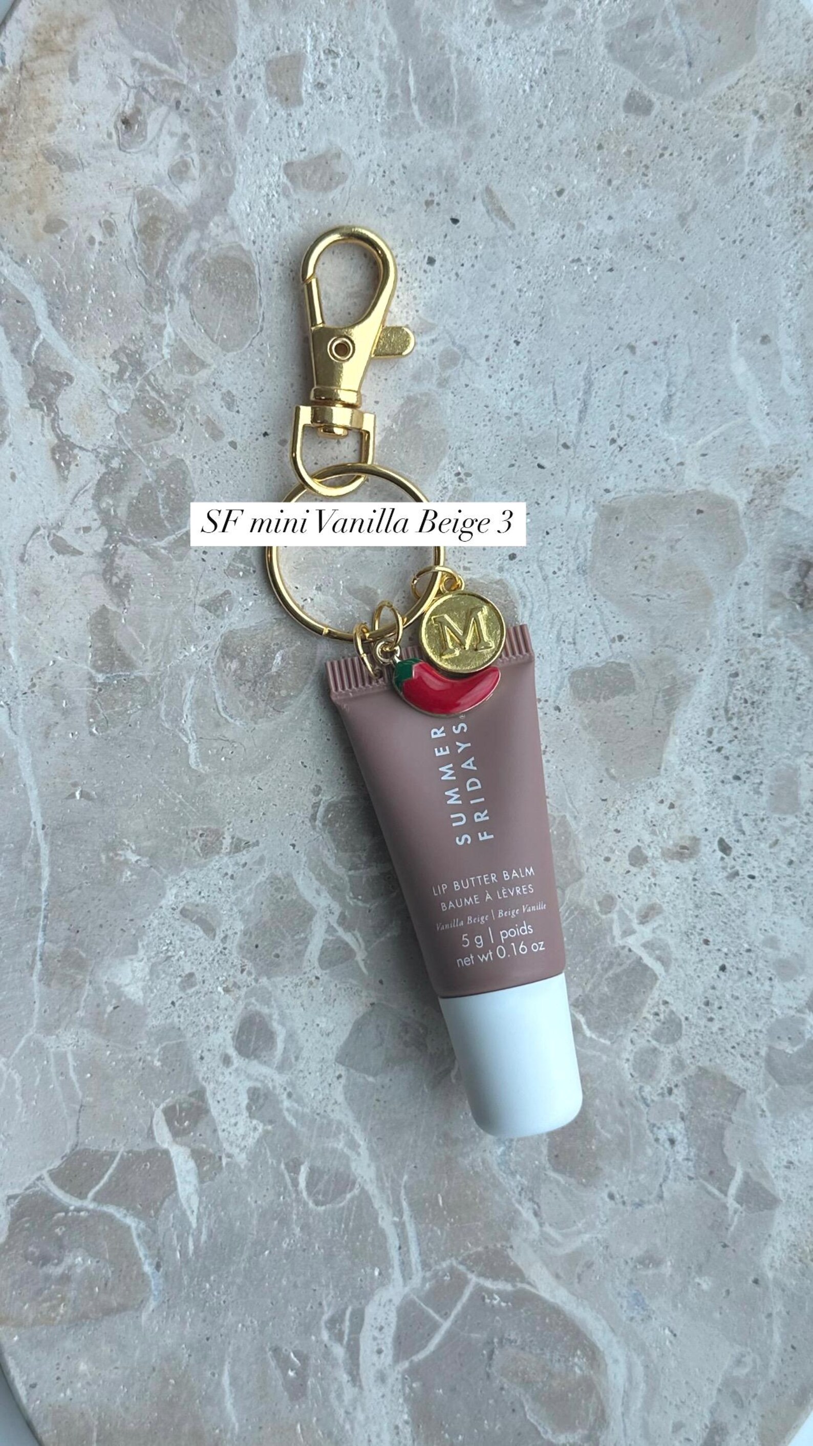 Summer Fridays Lip Butter Balm (VANILLA BEIGE) Mini Lip Balm Keychain ...