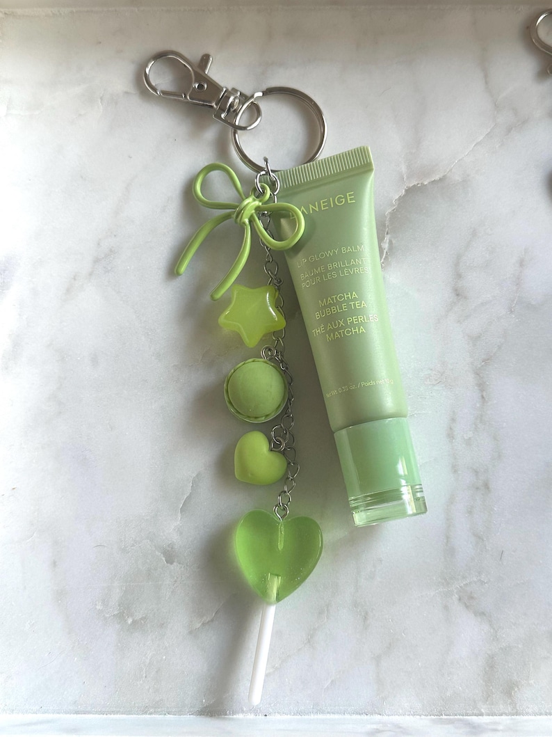 Laneige Lip Glowy Balm Keychain MATCHA or TARO | Lip Balm Keychain With ...