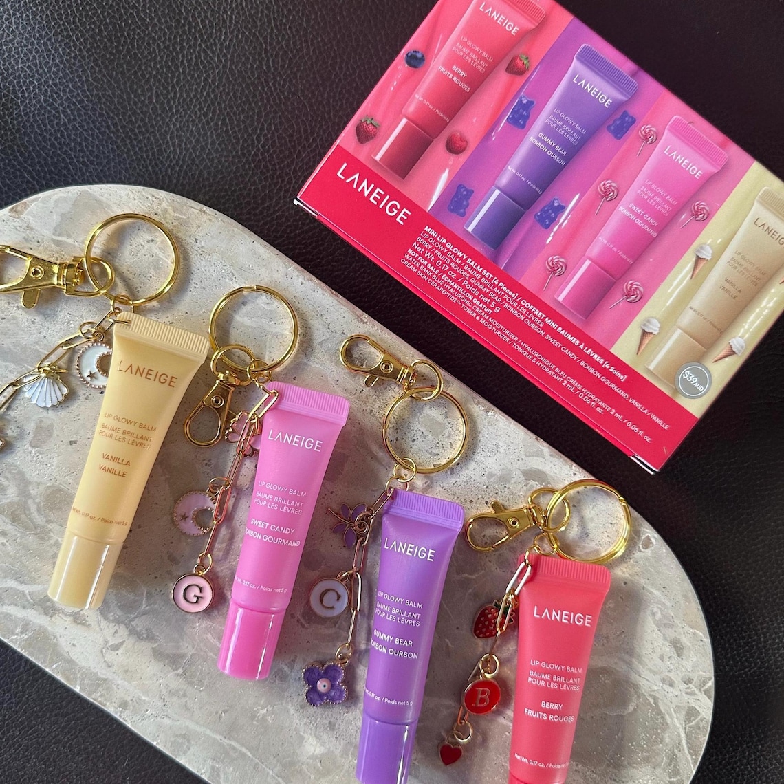 Laneige MINI Lip Glowy Balm (BERRY) | Lip Balm Keychain With Charms | Bag Charm - Etsy