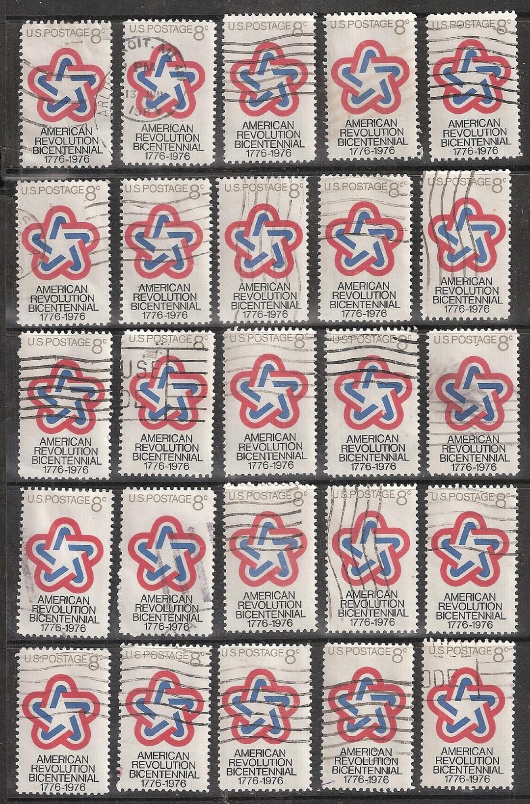 25 AMERICAN REVOLUTION Used and Cancelled United States Postage Stamps ...
