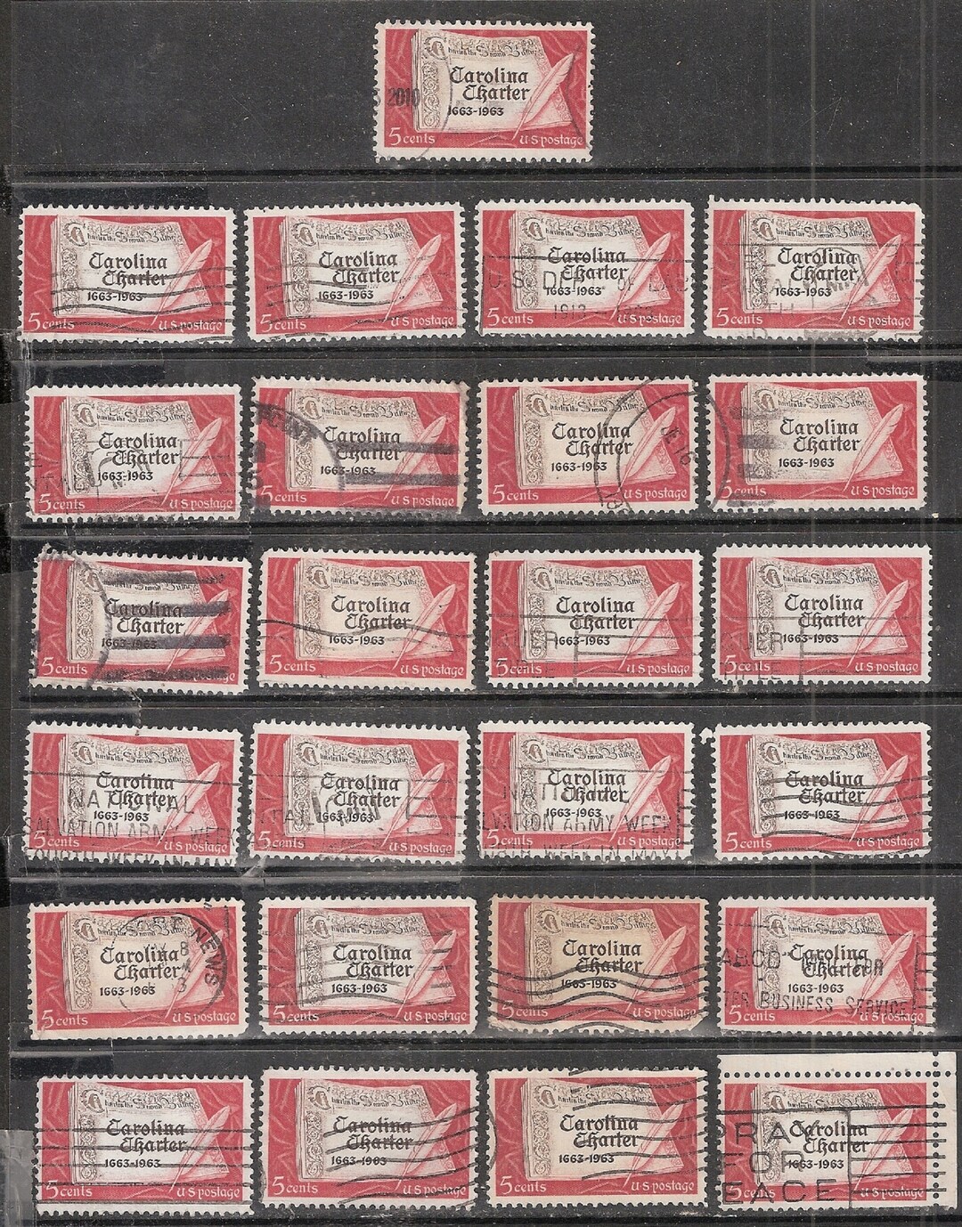 25 CAROLINA CHARTER Used & Canceled U.S. Vintage Postage Stamps Shows ...
