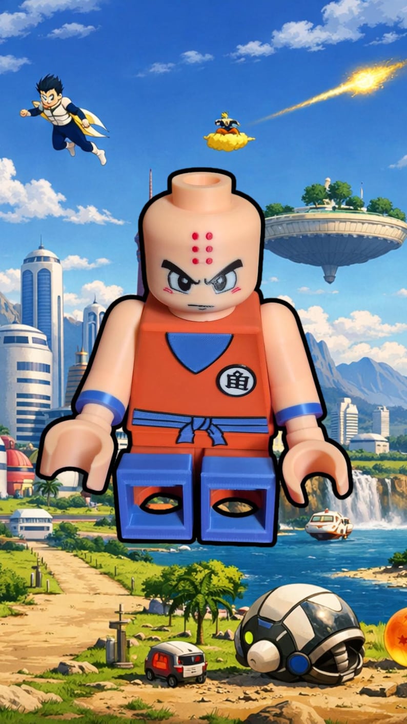 Big Brick Dragon Ball Inspired Articulated Figurine - Etsy