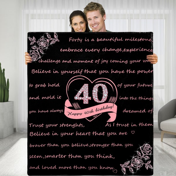 Personalized 40th Birthday Blanket - Etsy