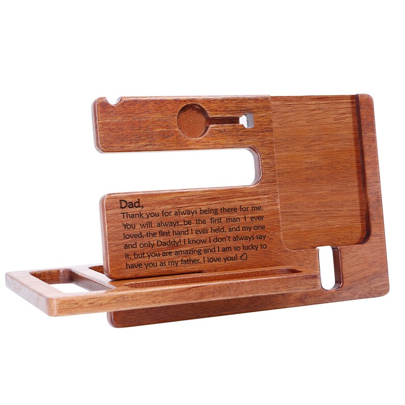 Custom Engraved Wooden Walnut Phone Docking Station Key Holder - Etsy