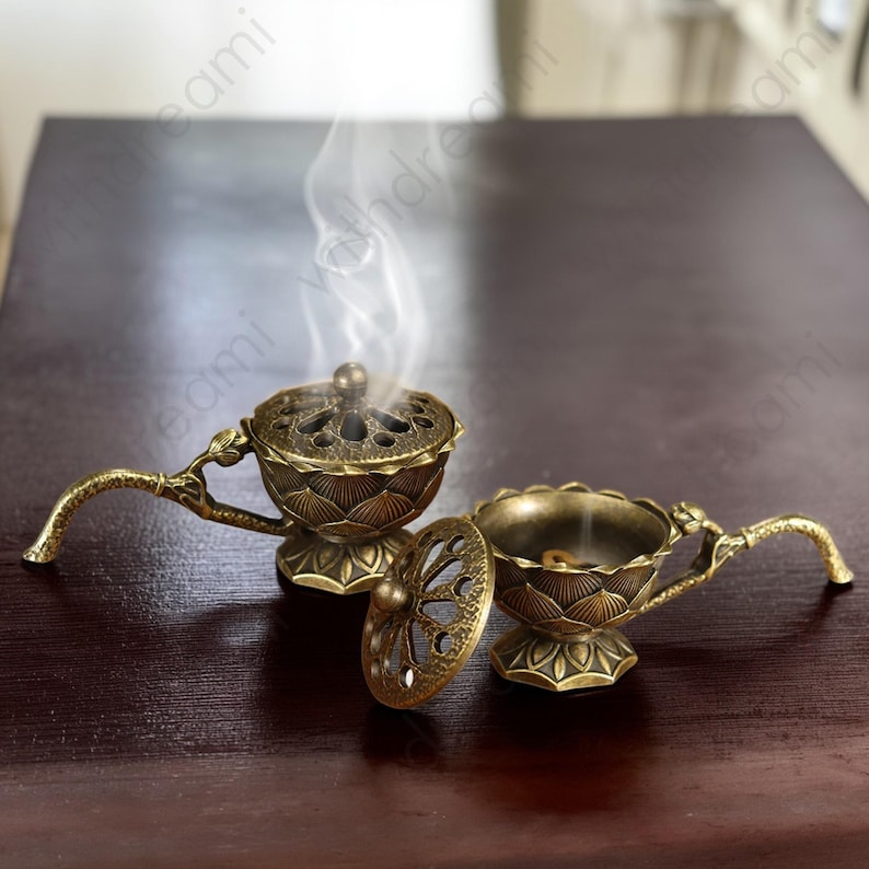 Decor Vintage Copper Lotus Incense Burner, Zen Decor Gift, Vintage Iron ...