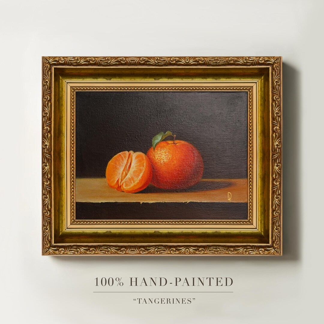Original Tangerine Oil Painting, Hand-painted Still Life, Tangerine ...