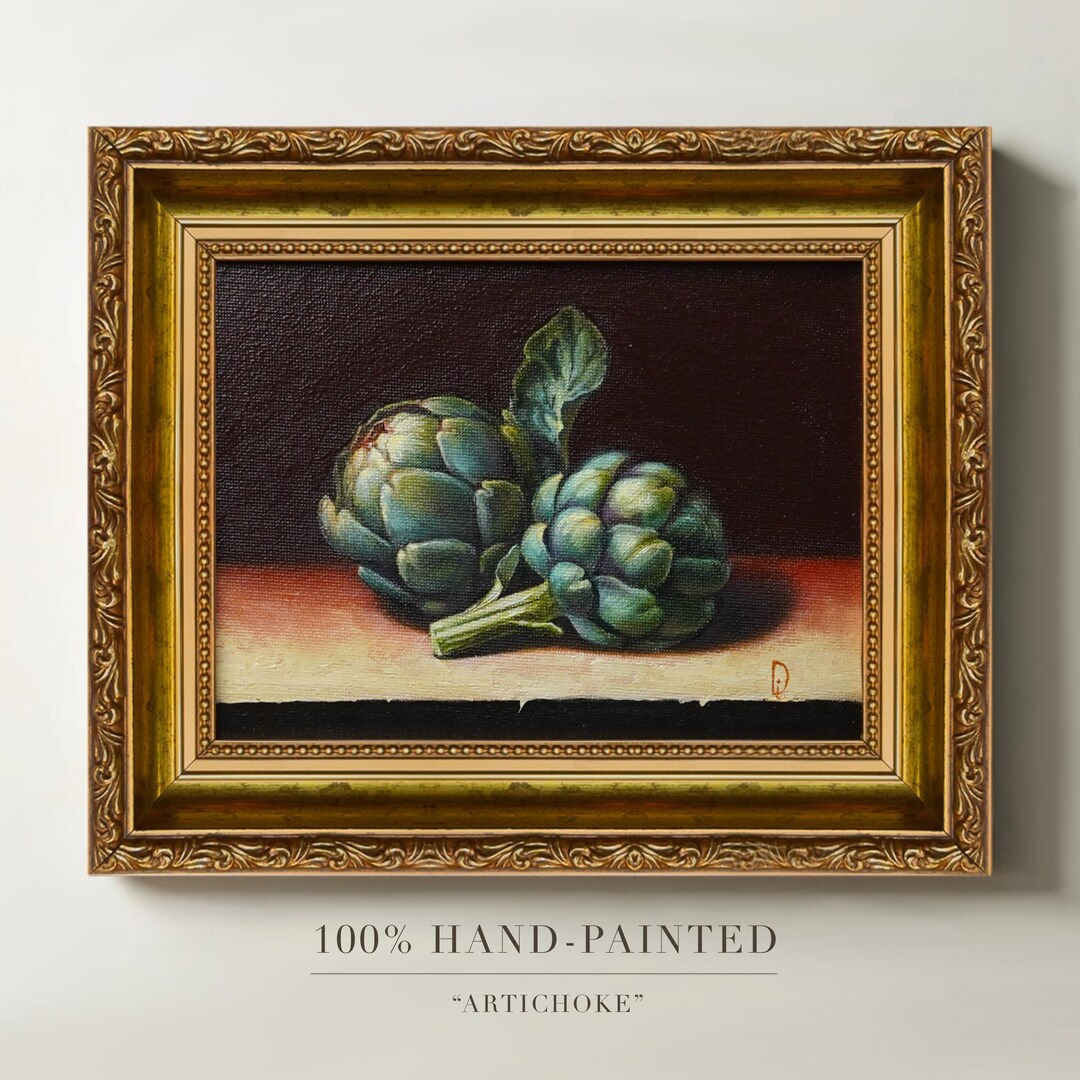 Original Artichoke Oil Painting, Hand-painted Still Life on Canvas ...