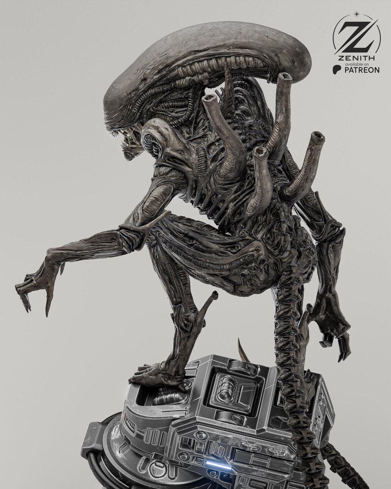 High Detail Alien Xenomorph Figurine | Hand-painted Resin Sculpture ...