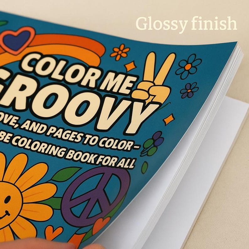 Color Me Groovy Retro Coloring Book: Bold & Easy 70s Hippie Designs for ...