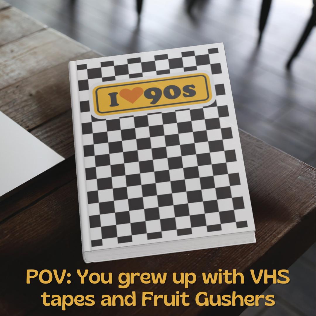 I Love 90s Notebook: Retro Checkered Journal in Black & White - Etsy