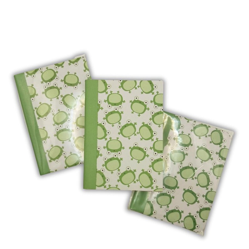 Handmade Mini Notebook | Green Frog Pattern, Pocket Journal - Etsy