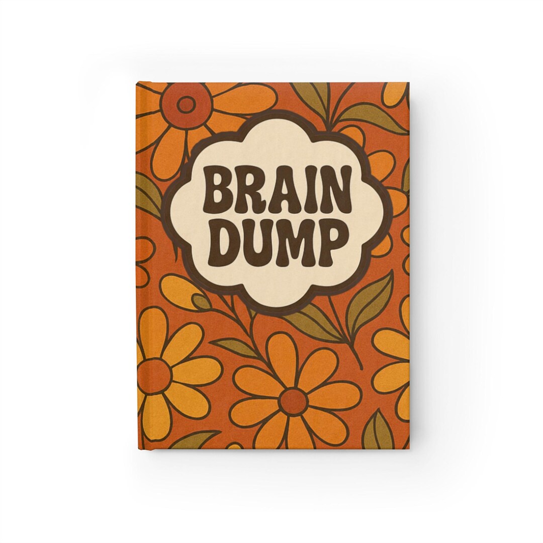 Brain Dump Journal | Retro 70s Floral Ruled Notebook - Etsy