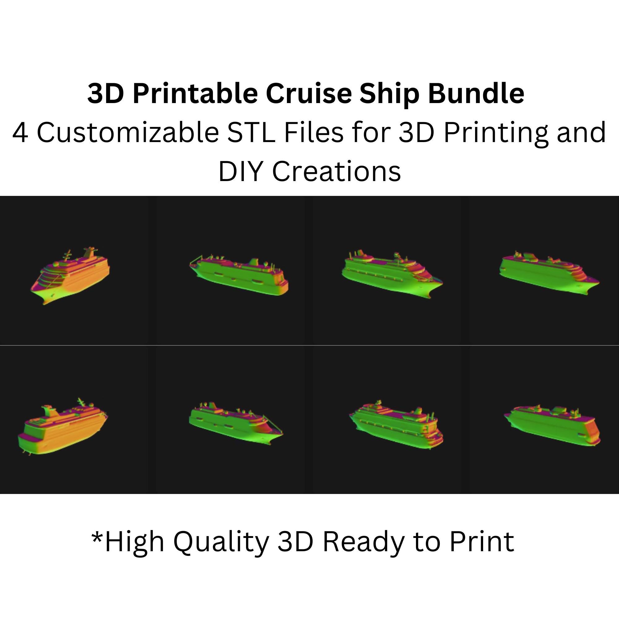 DIY 3D Printable Cruise Ship Models - Digital STL Files Instant ...
