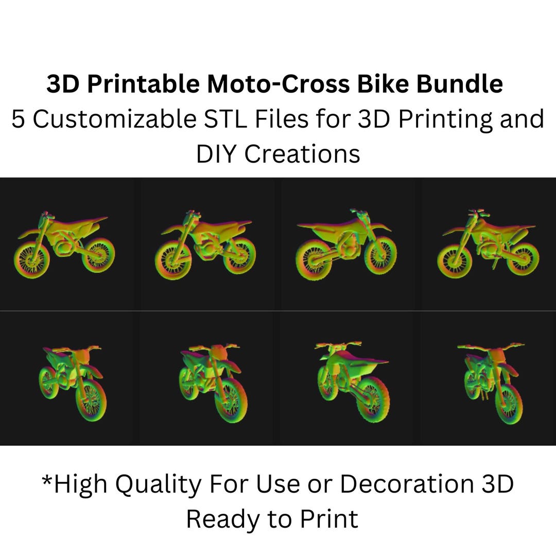 Model Moto-cross Bike, Off-road Bike, Trail Bike, STL Files – 3D ...