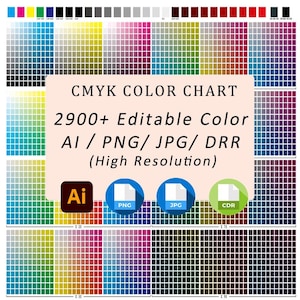 2900+ Editable Color Chart Bundle, AI, PNG, JPG, High-resolution Color Swatches for Designers ...