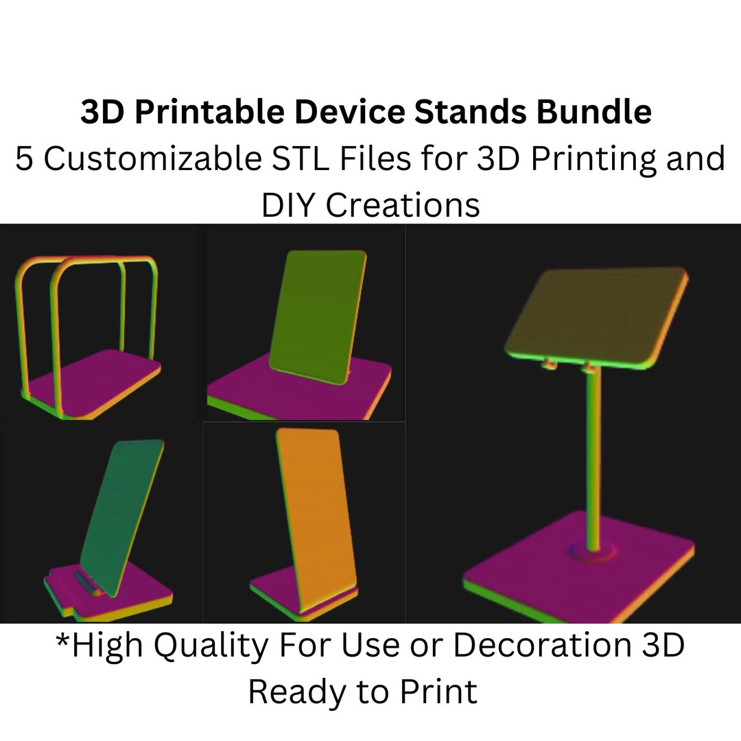 Customizable 3D Printable Device Stands Bundle - Instant Digital ...