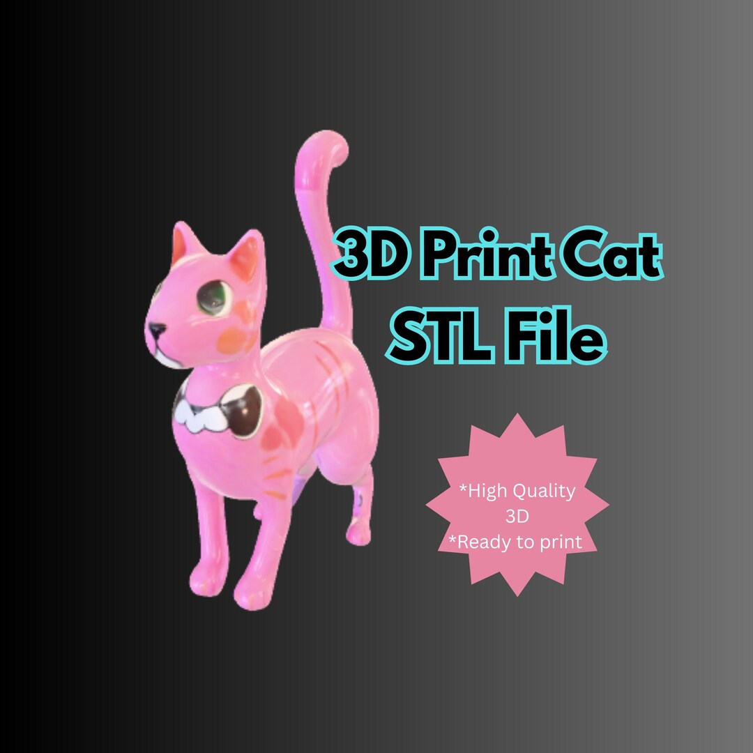 Cute 3D Printable Cat STL File – Instant Download, Easy Print ...