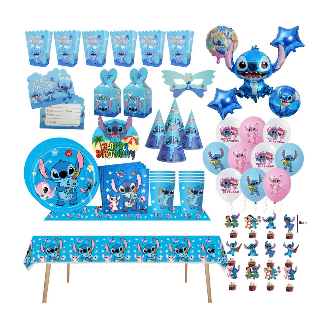 Lilo and Stitch Birthday Party Decorations Set - Tablecloth Plates ...