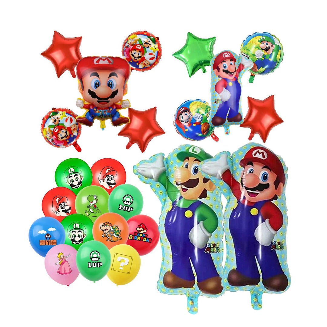 Super Mario Balloons Mario Birthday Party Decoration Luigi Yoshi Foil ...