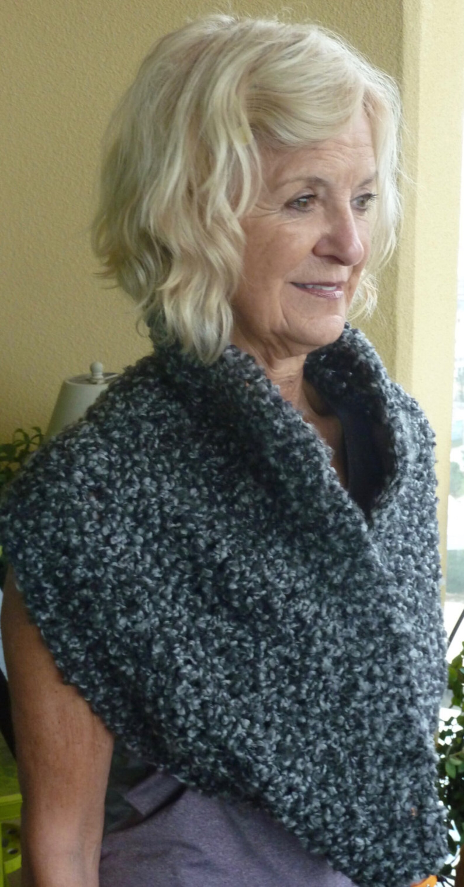 Gray Winter Stole / One of a Kind Stole / Unique Crochet Shawl - Etsy
