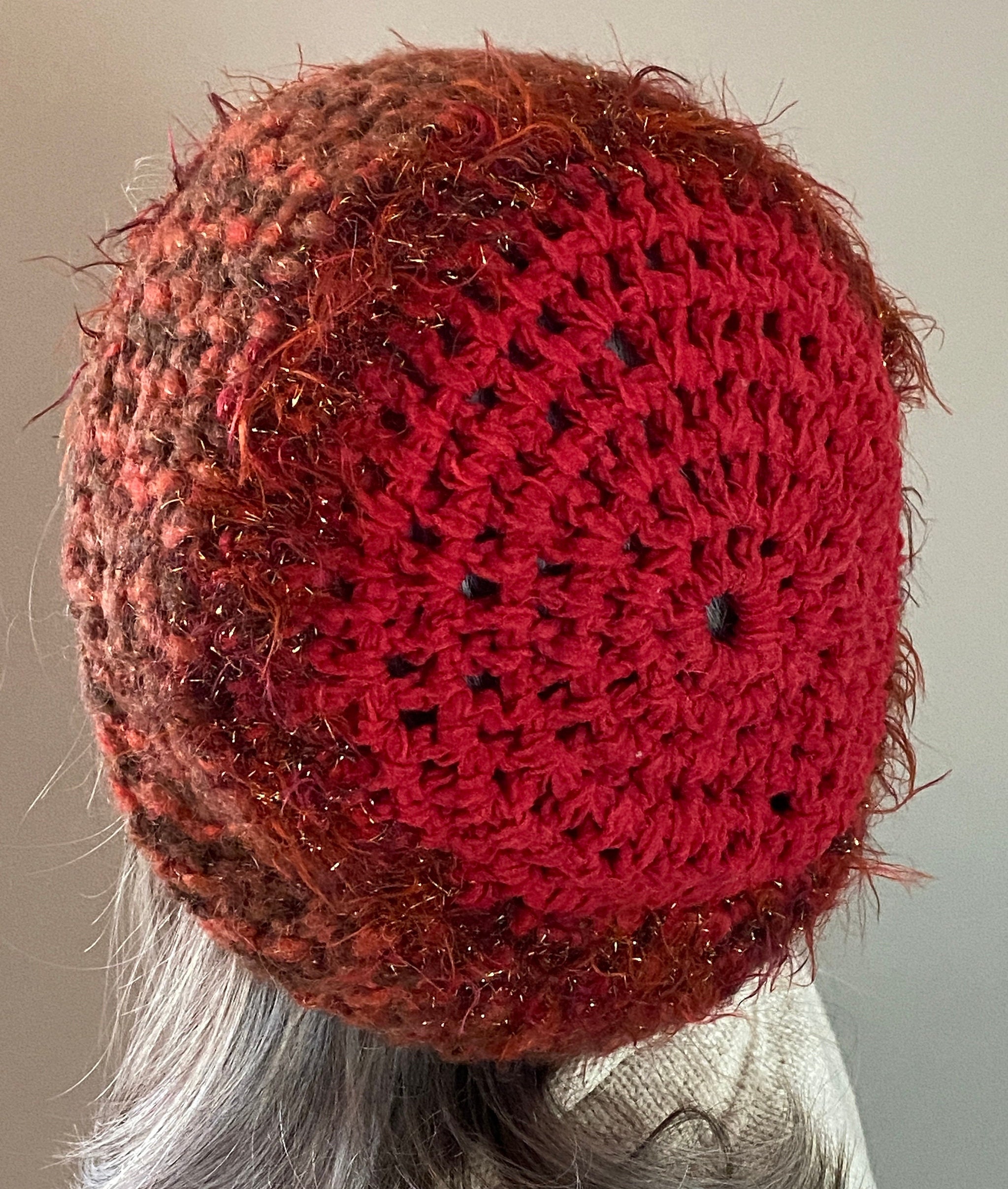 Red Original Crochet Hat / Slouchy Winter Hat / One of a Kind Hat - Etsy