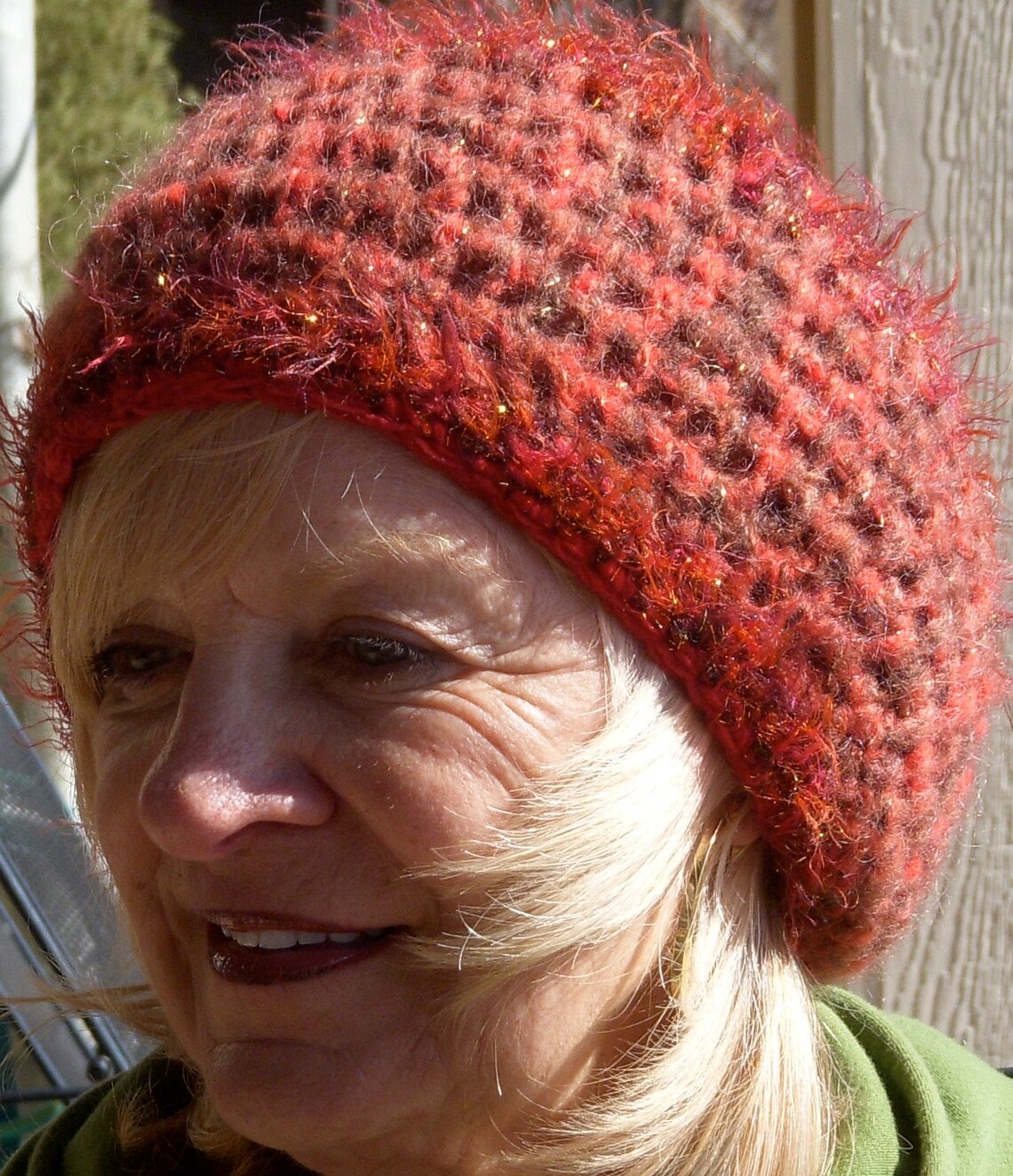 Red Original Crochet Hat / Slouchy Winter Hat / One of a Kind Hat - Etsy