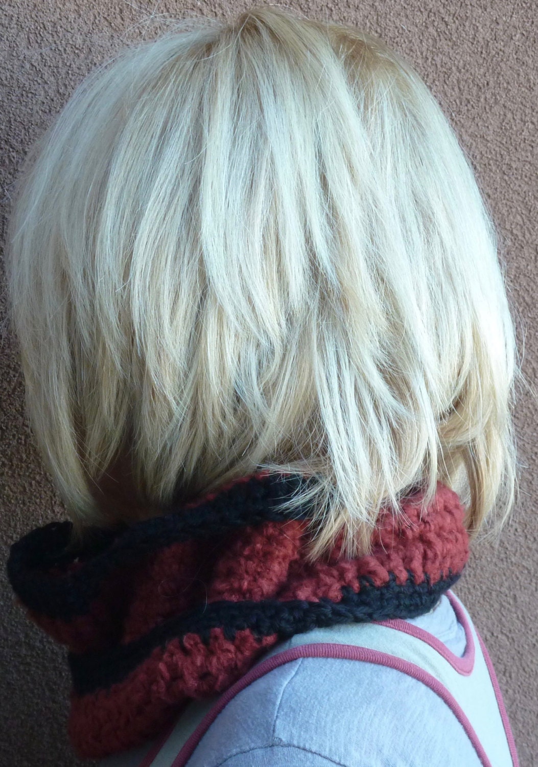 Black and Maroon Winter Cowl / One of a Kind Cowl / Unique Crochet Cowl ...