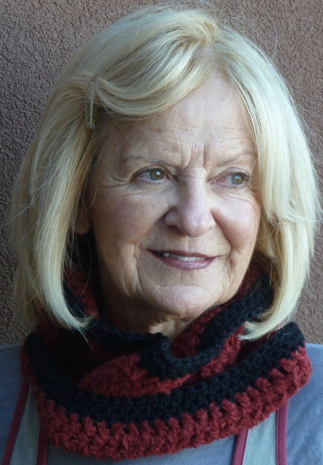 Black and Maroon Winter Cowl / One of a Kind Cowl / Unique Crochet Cowl ...