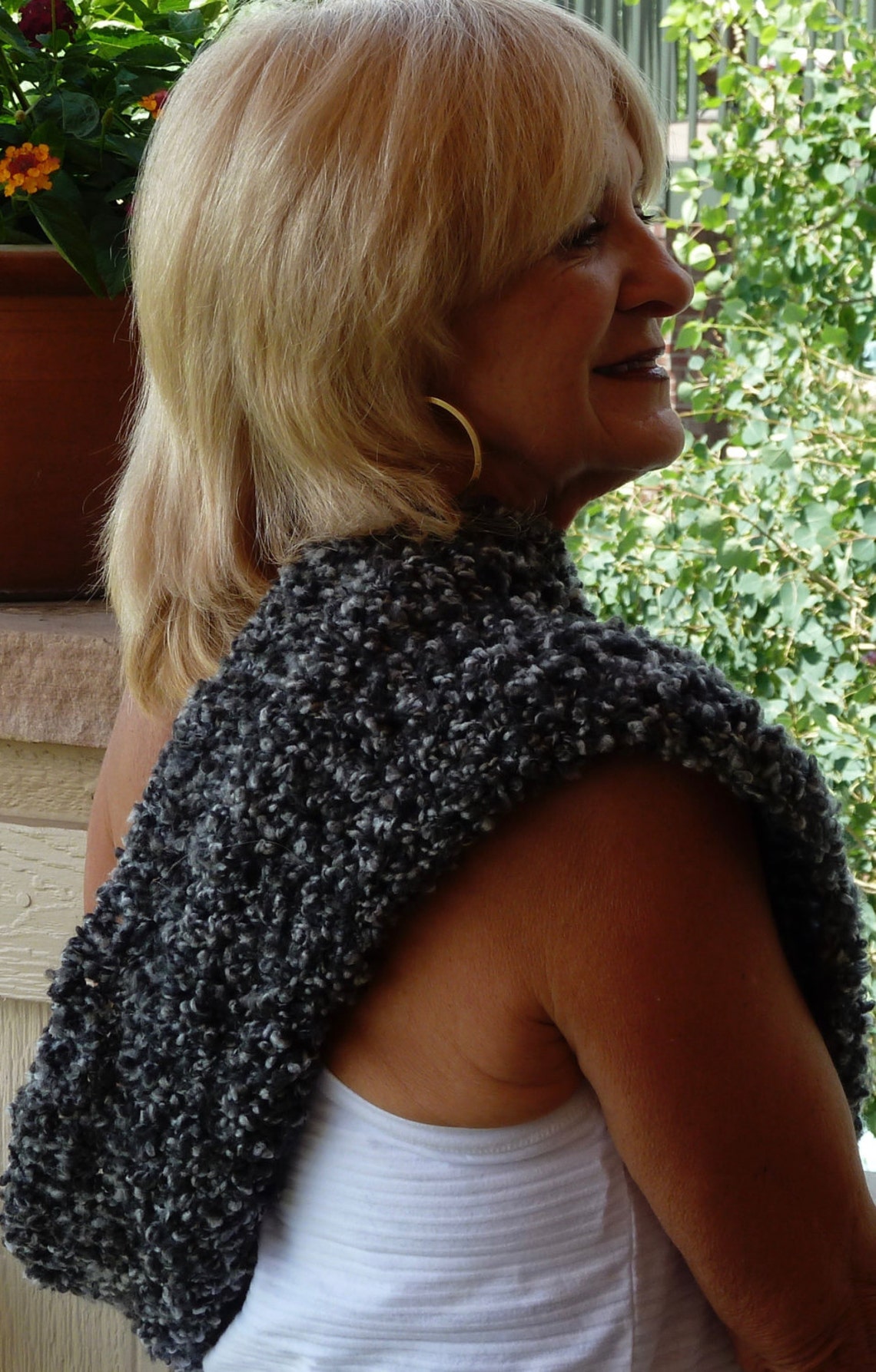 Gray Winter Stole / One of a Kind Stole / Unique Crochet Shawl - Etsy
