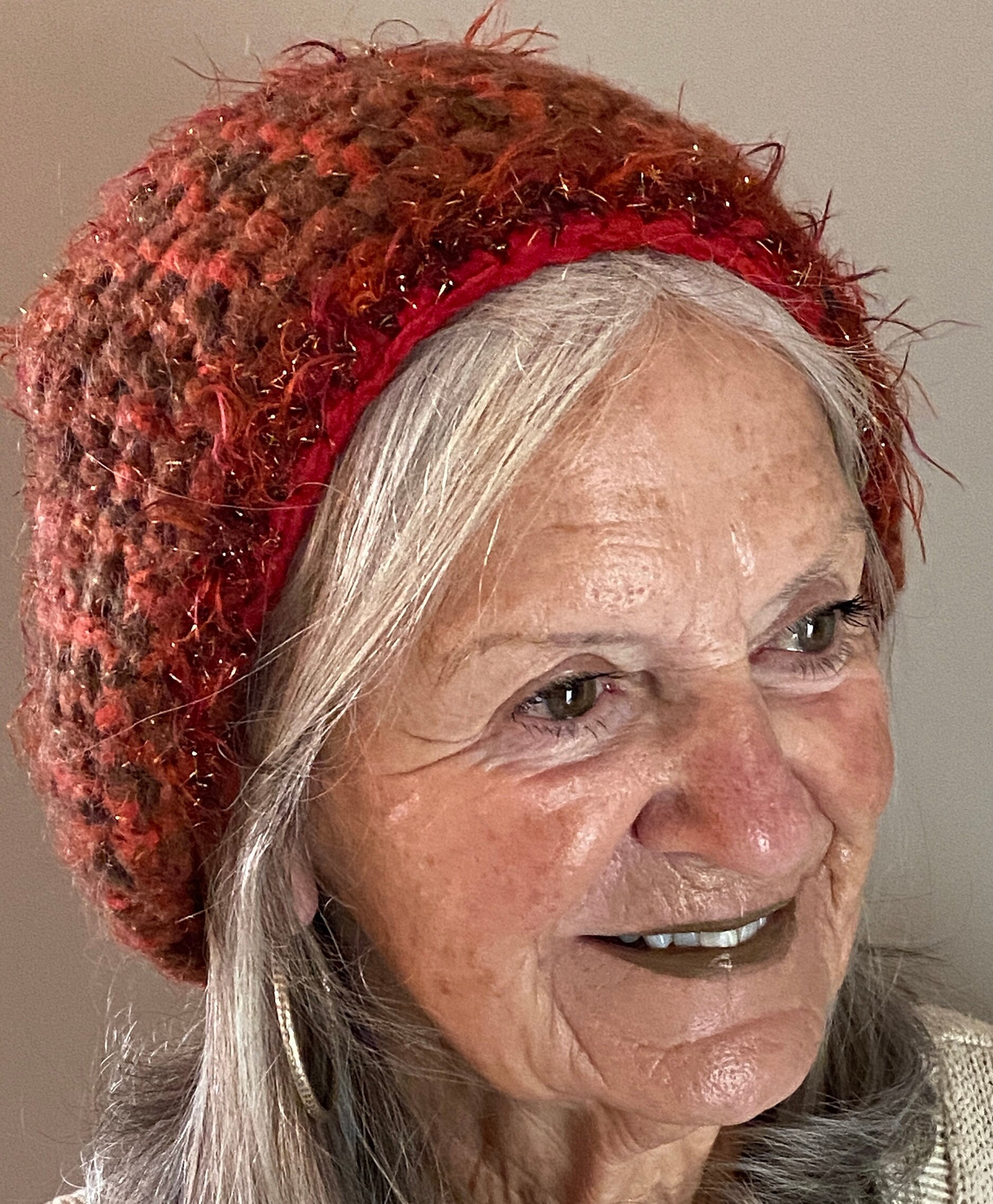 Red Original Crochet Hat / Slouchy Winter Hat / One of a Kind Hat - Etsy
