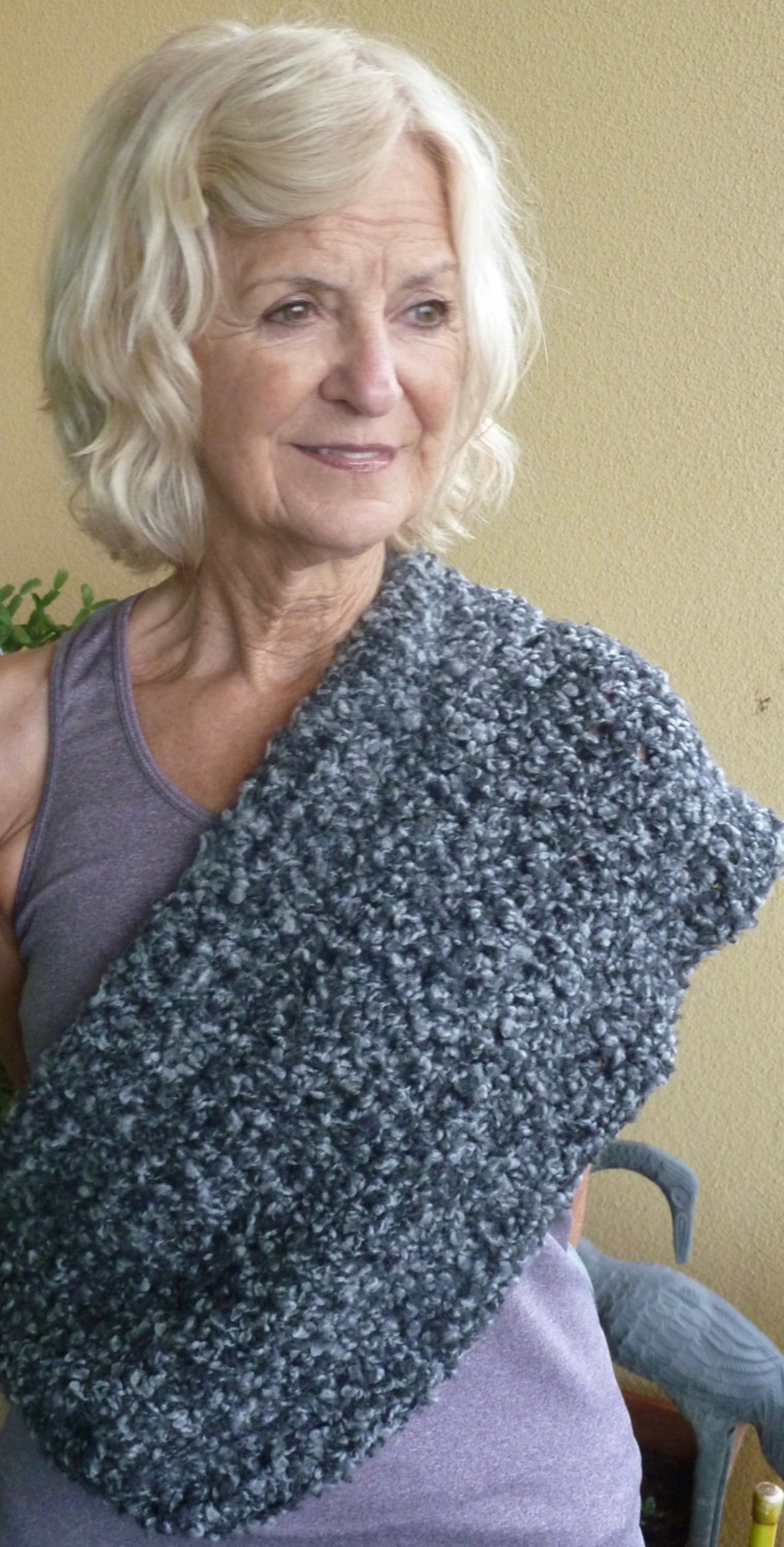 Gray Winter Stole / One of a Kind Stole / Unique Crochet Shawl - Etsy