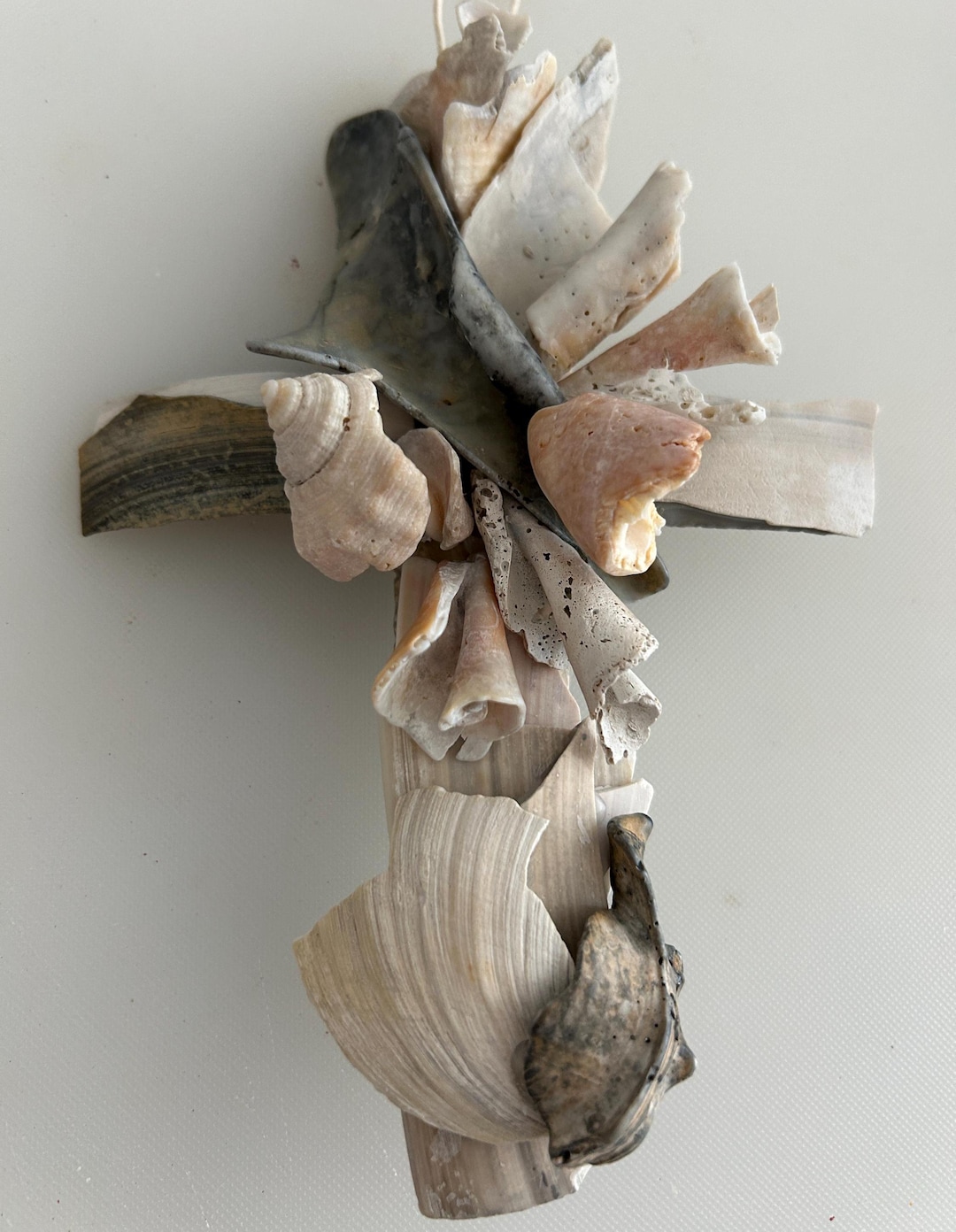 Christian Cross / Sculptured Seashell Cross / Natural Seashell Cross ...