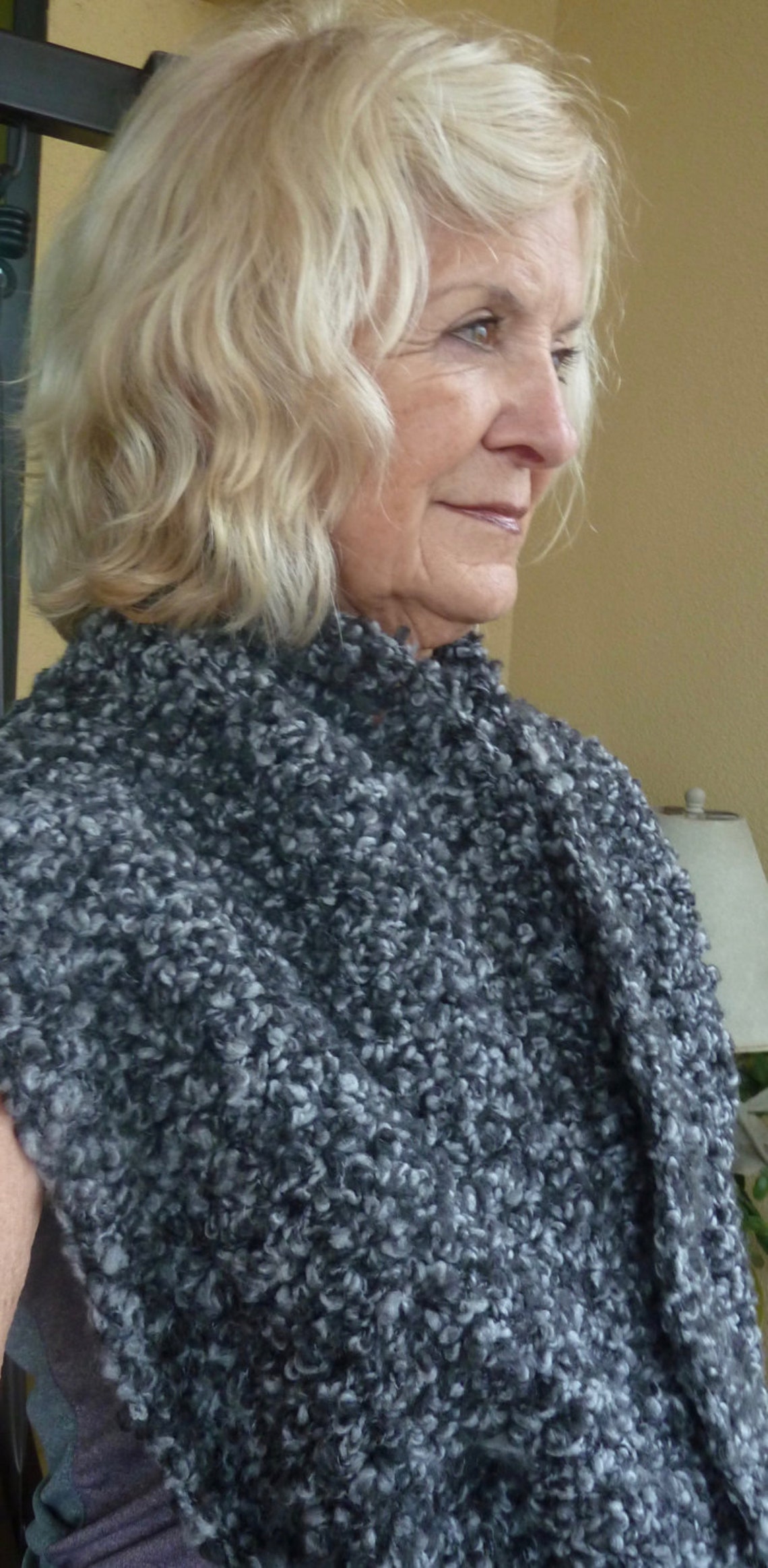 Gray Winter Stole / One of a Kind Stole / Unique Crochet Shawl - Etsy