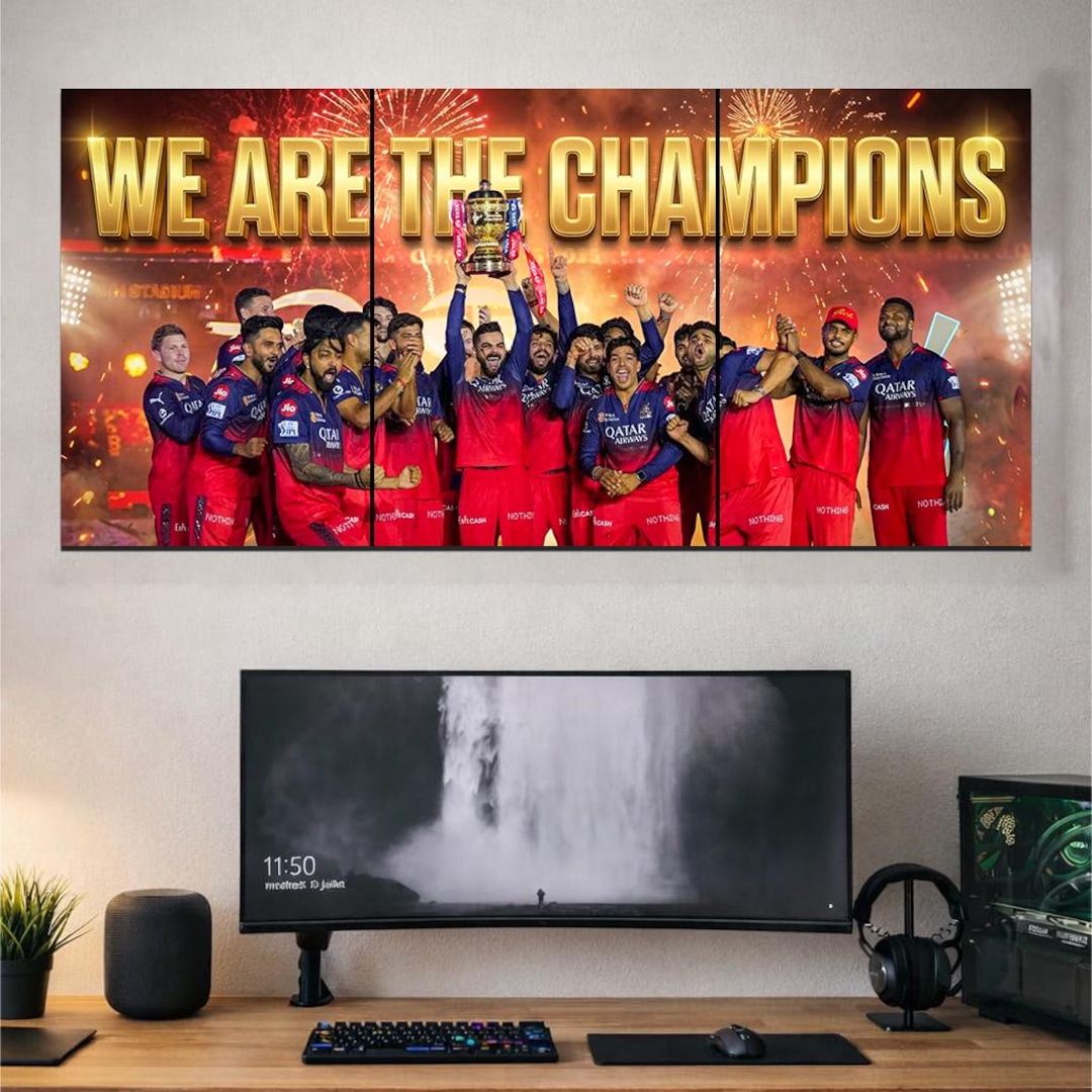 RCB Inspired Cricket Champions Poster | Bangalore Cricket Wall Art | A1 ...