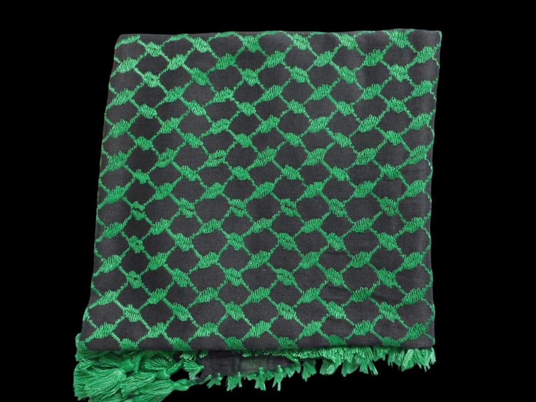 Palestine Green Keffiyeh Shemagh Kufiya Scarf Free Palestine ...