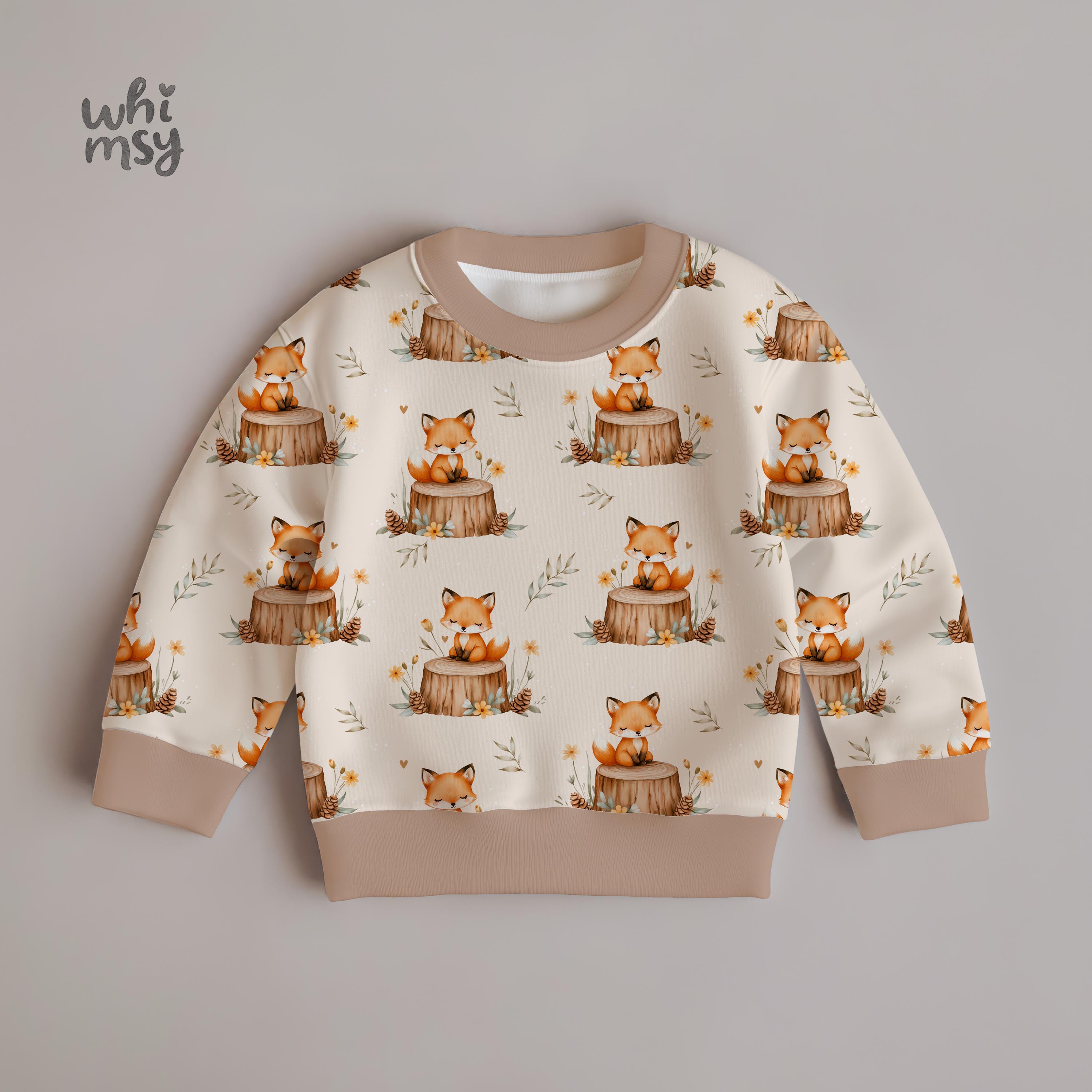 Little Woodland Fox Seamless Pattern, Beige Background, Cute Forest ...