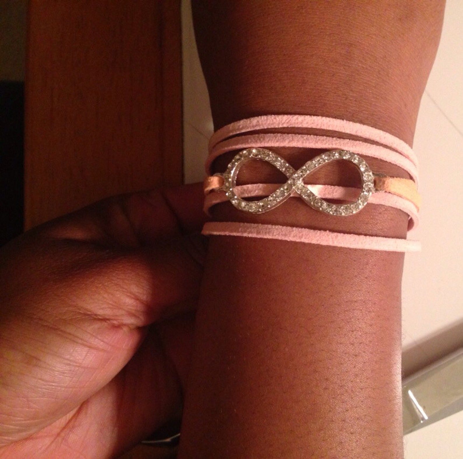 Sherbet Leather Infinity Bracelet - Etsy