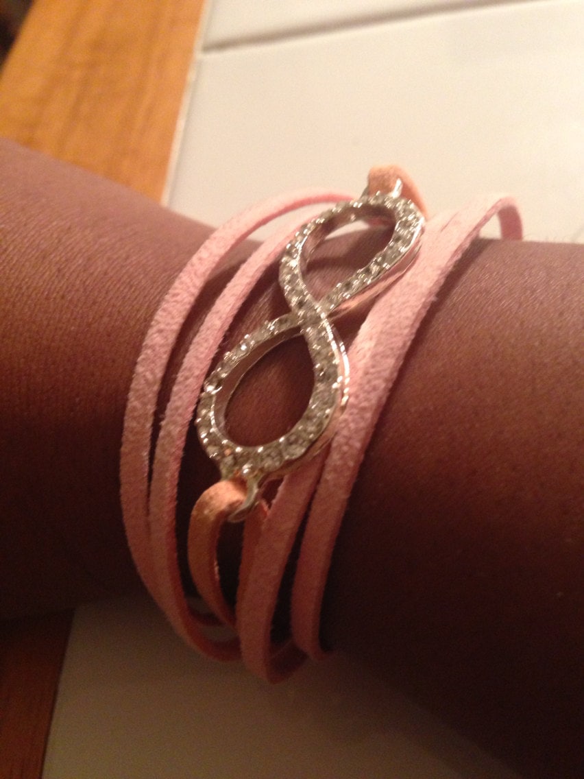 Sherbet Leather Infinity Bracelet - Etsy