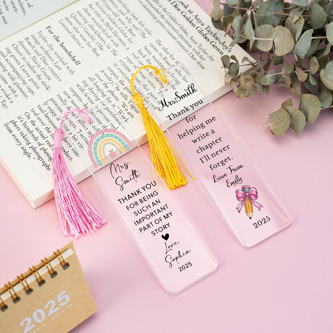 Custom Teachers Bookmark, Bookmark for Teacher, Teacher Appreciation ...
