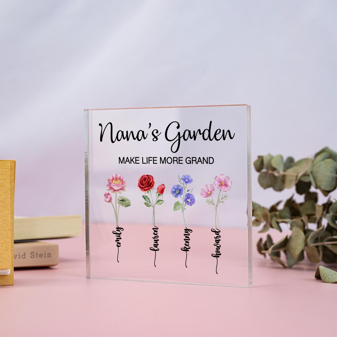Custom Nanas Garden Plaque, Mothers Day Gifts for Nana, Nanny Block ...