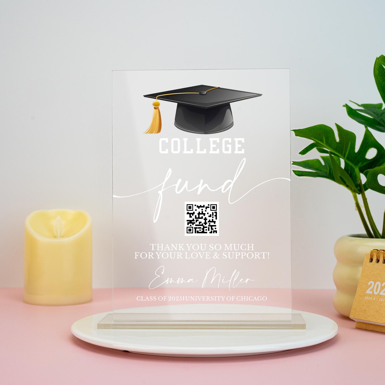 Graduation College Fund QR Code Sign, Venmo QR Code Sign, Graduation ...