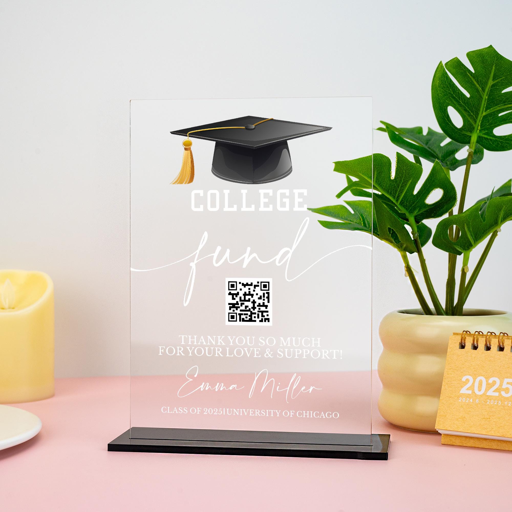 Graduation College Fund QR Code Sign, Venmo QR Code Sign, Graduation ...