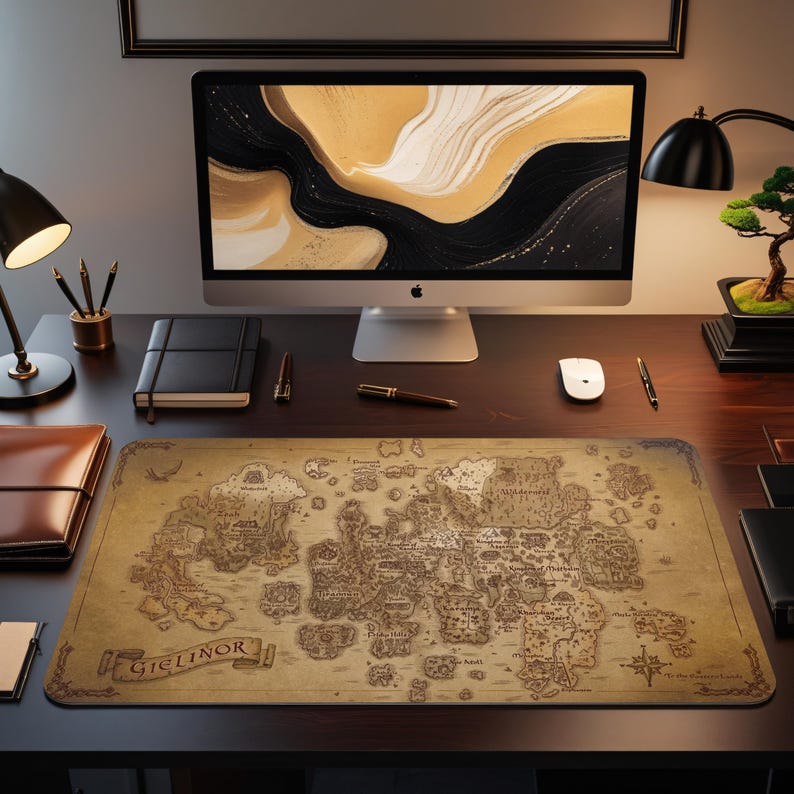Runescape Gielinor Map Desk Mat - Runescape Gielinor Map Mouse Pad ...