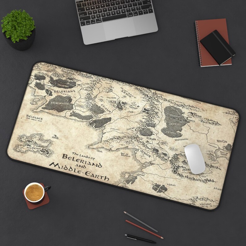 Beleriand Numenor Silmarillion Map Mouse Pad - RGB Middle-earth Map ...