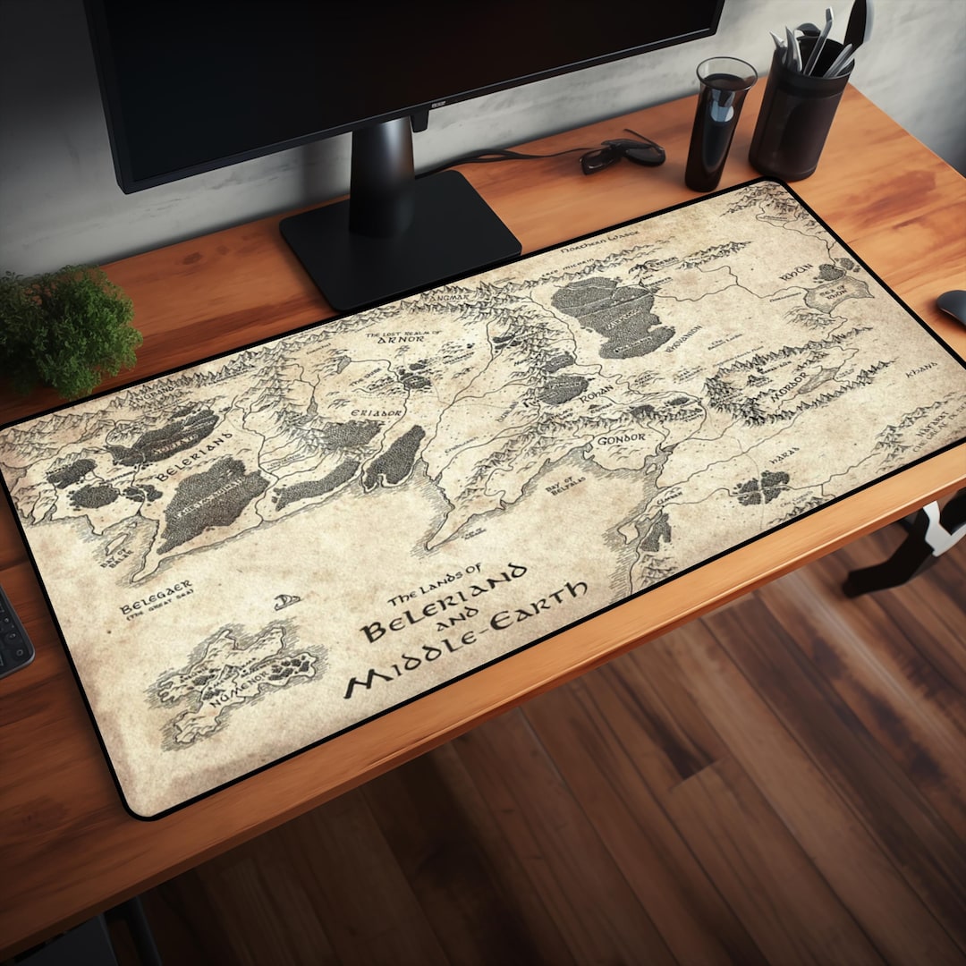 Beleriand Numenor Silmarillion Map Mouse Pad - RGB Middle-earth Map ...