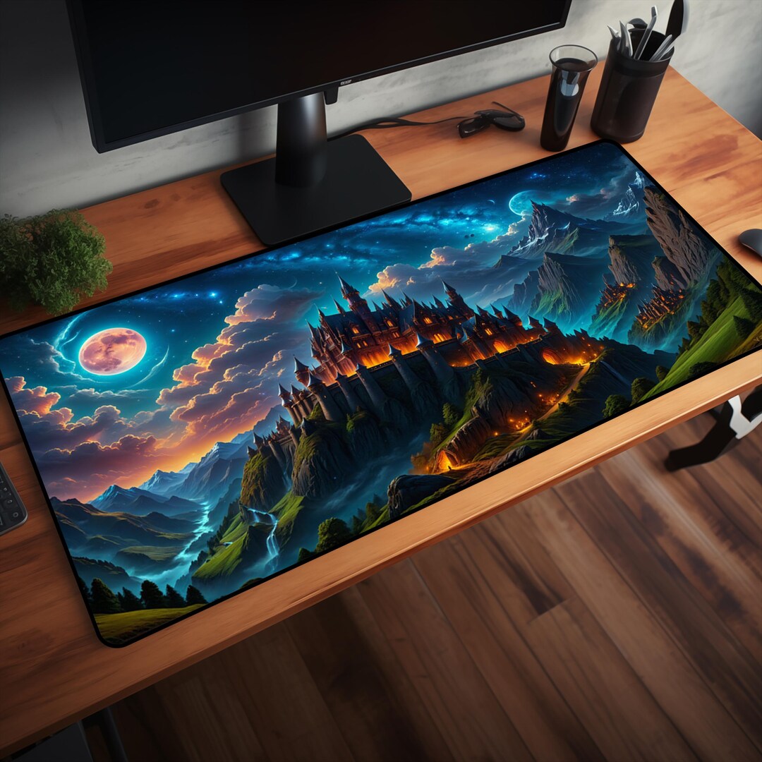 Mysterious Mansion Desk Mat - Spooky Mouse Pad - Halloween Desk Mat ...