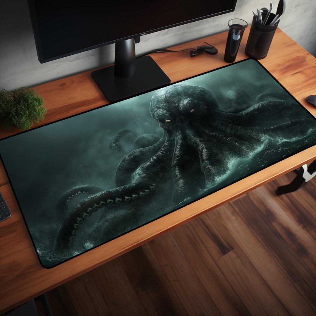 Cthulhu Mouse Pad - Lovecraftian Horror, Elder God Extended RGB Gaming Pad - Spooky Desk Mat ...