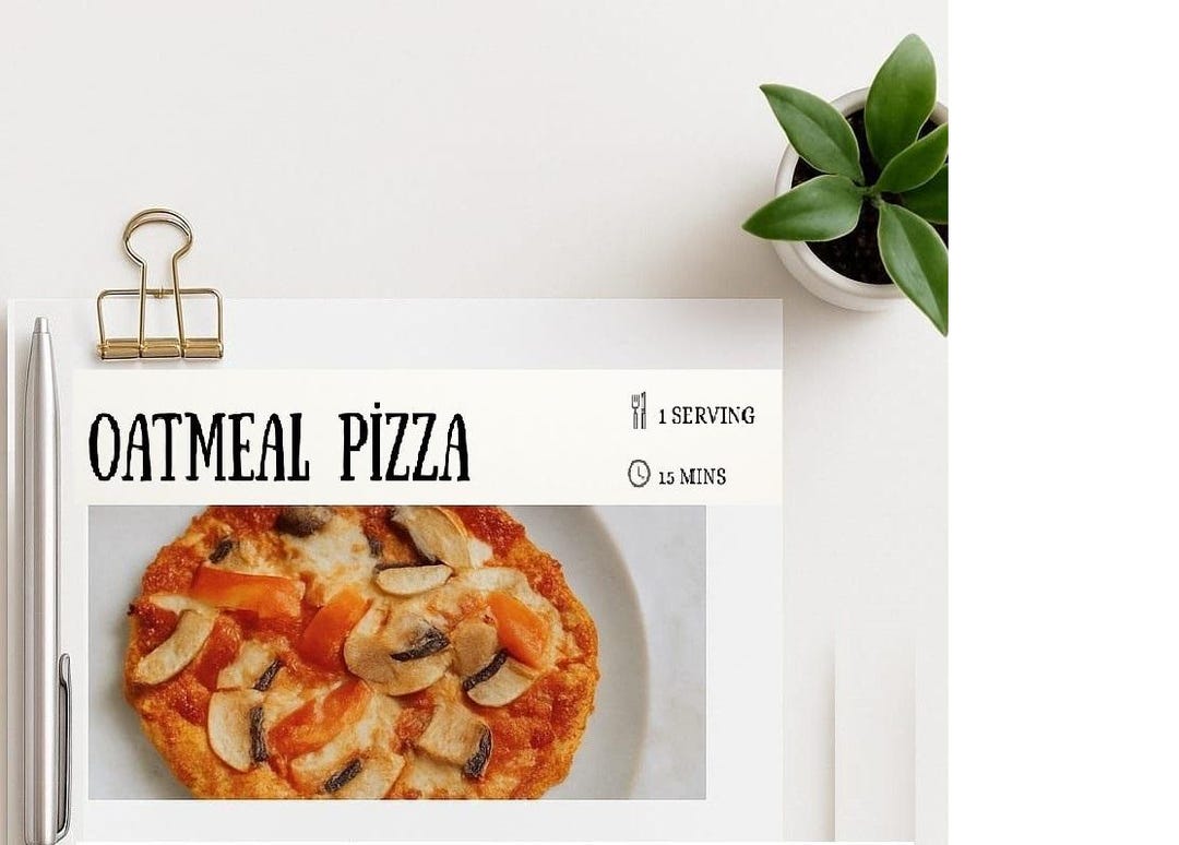 Healthy Oat Pizza Recipe (printable PDF) - Etsy